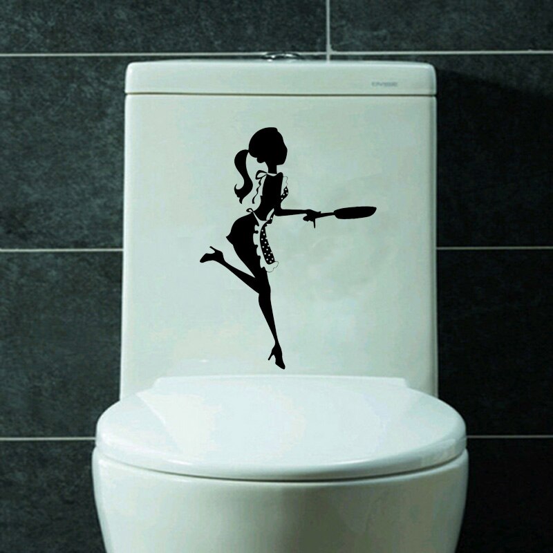 Kitchen Chef Woman Cook Vinyl Wall Decals Toilet S... – Grandado