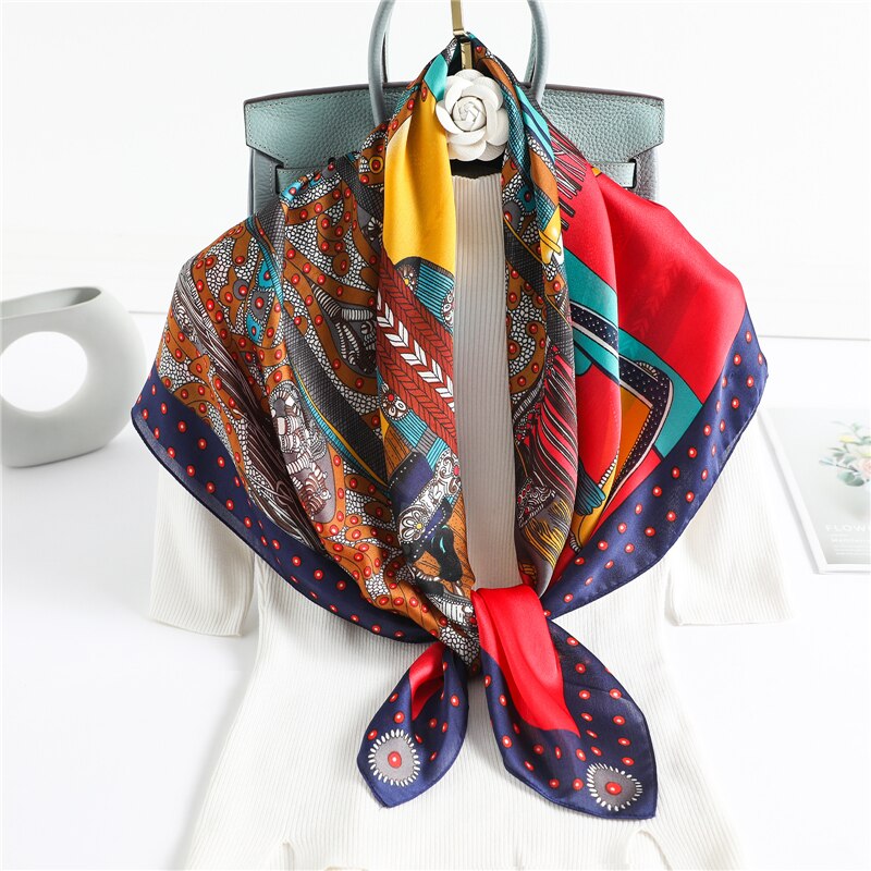 Women Silk Square Scarf Print Spring Neck Scarves ... – Grandado