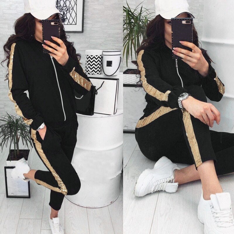 Women Gym Two Piece Set Suits Autumn Tracksuit Cas... – Vicedeal