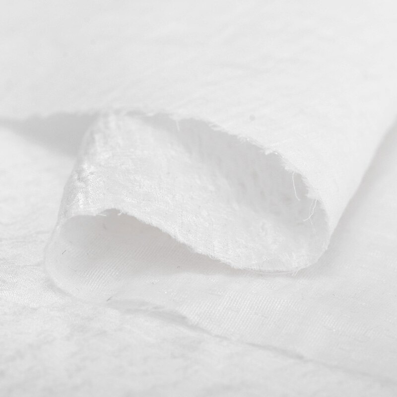 Silk cotton jacquard fabric white 18mm – Grandado