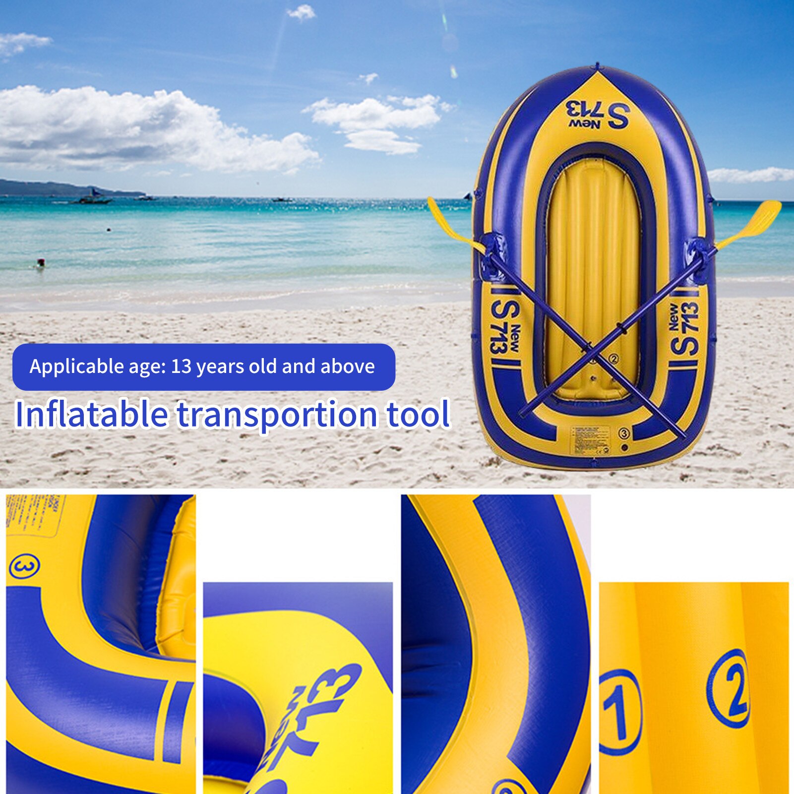 Kayaking thickened PVC safety inflatable boat for ... – Vicedeal