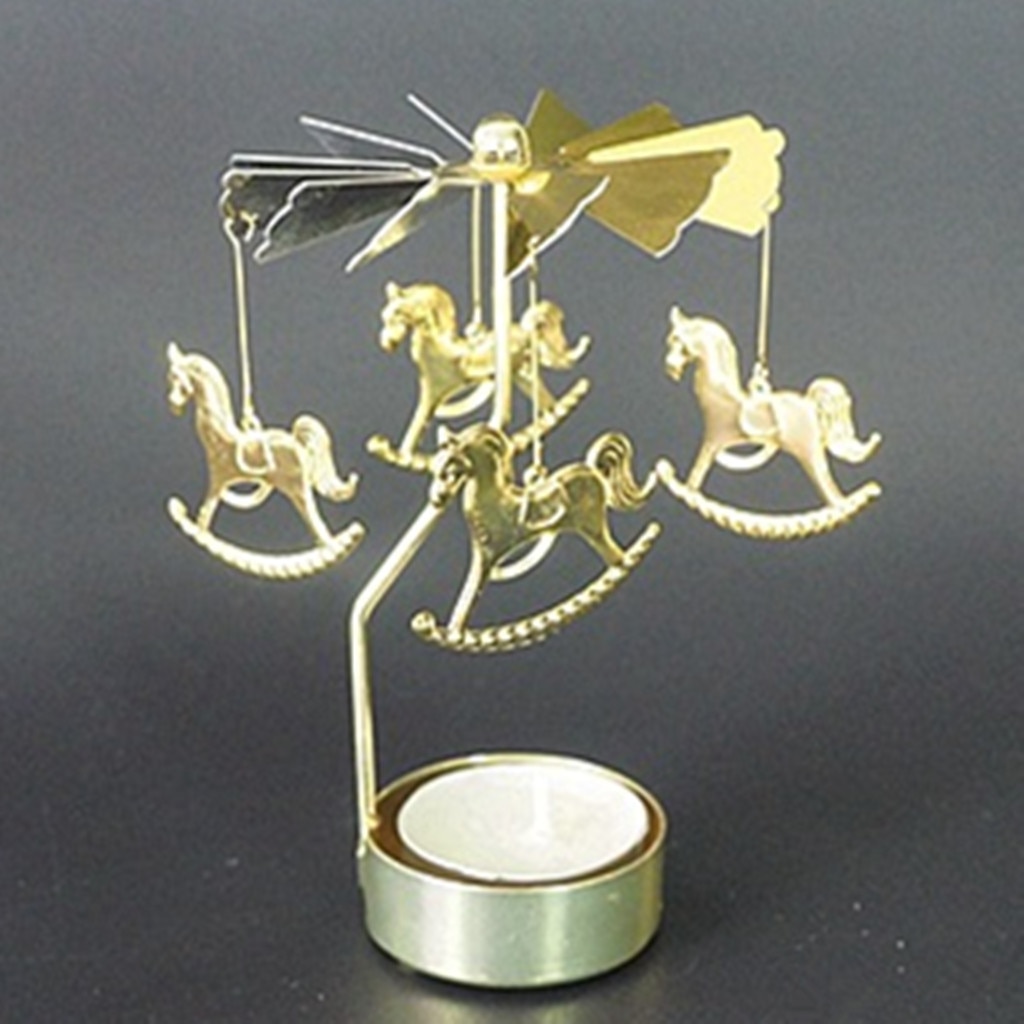 Spinning Rotary Metal Carousel Tea Light Candle Ho... – Vicedeal