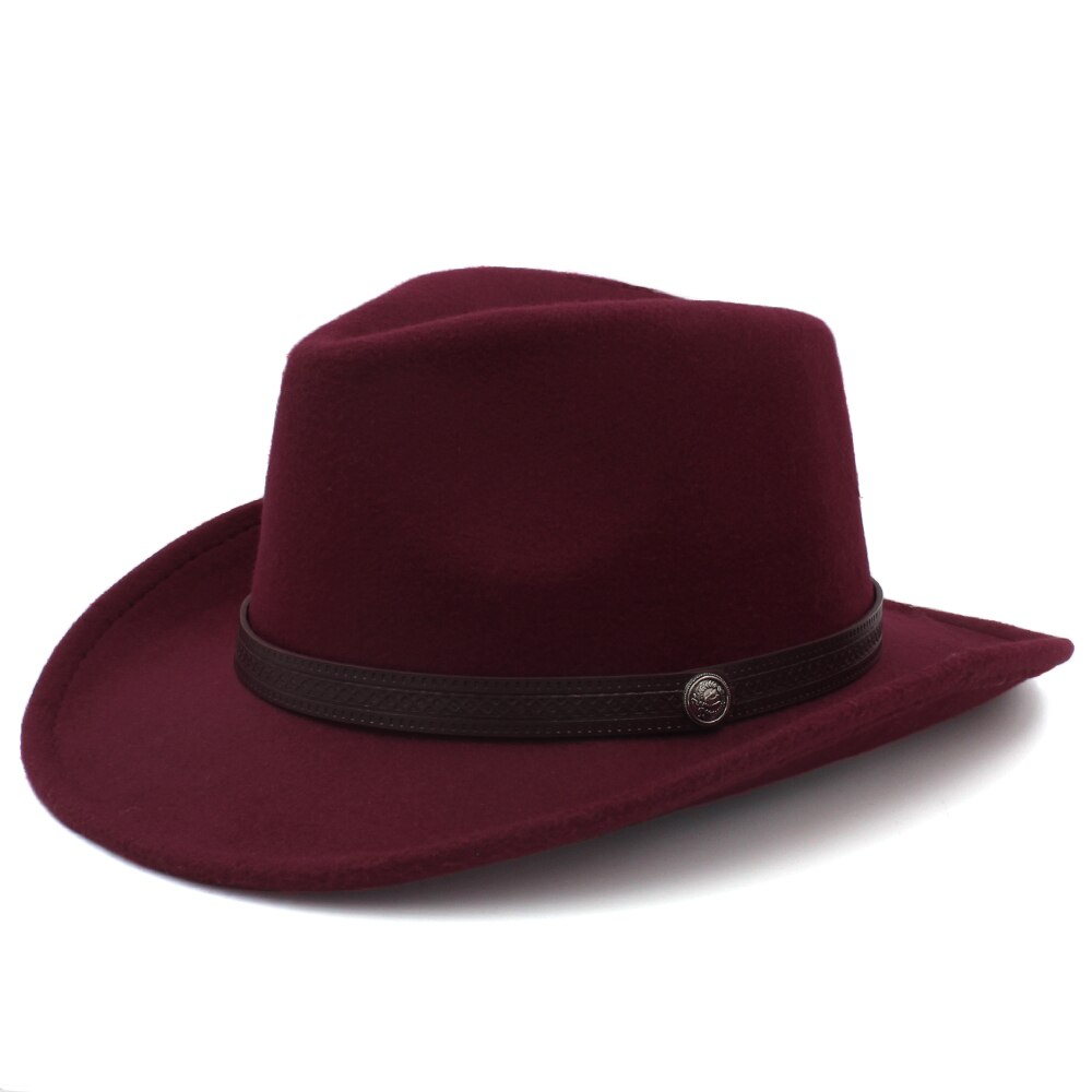 Men Women Wool Blend Western Cowboy Hats Wide Brim... – Grandado