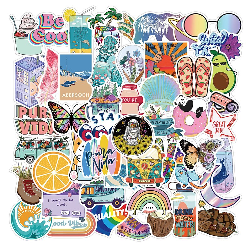 50PCS Cartoon Cute Girl Stickers Things Vinyl Wate... – Grandado