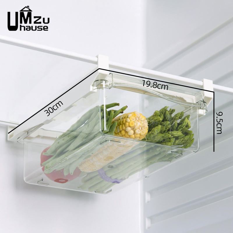 Hanging Fridge Organizer Clear Drawer Slide Out Bo... – Grandado