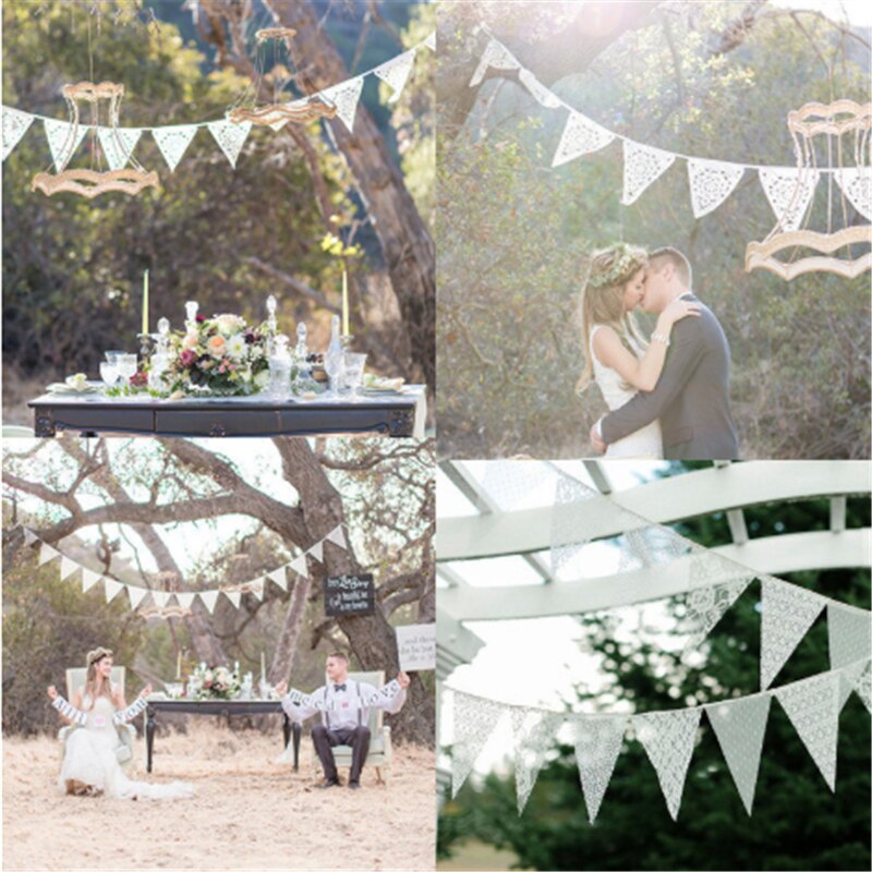 Vintage Wedding Bunting Rustic Burlap Banner Lace ... – Grandado