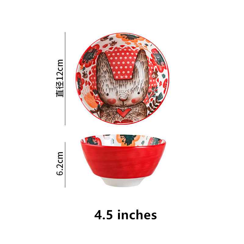 Cute Cartoon Ceramic Plate Home Flat Plates Dinner... – Grandado