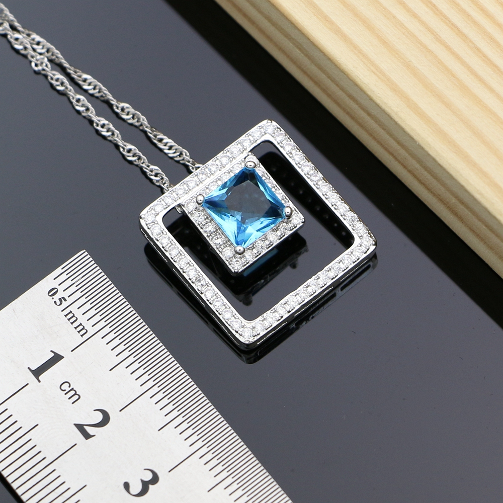 925 Silver Birdal Dubai Jewelry Sets Hyperbole Blu... – Grandado