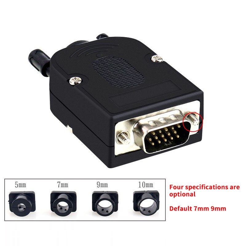 D-SUB DB15 VGA Male Female Head 3 Rows 15 Pin Plug... – Grandado