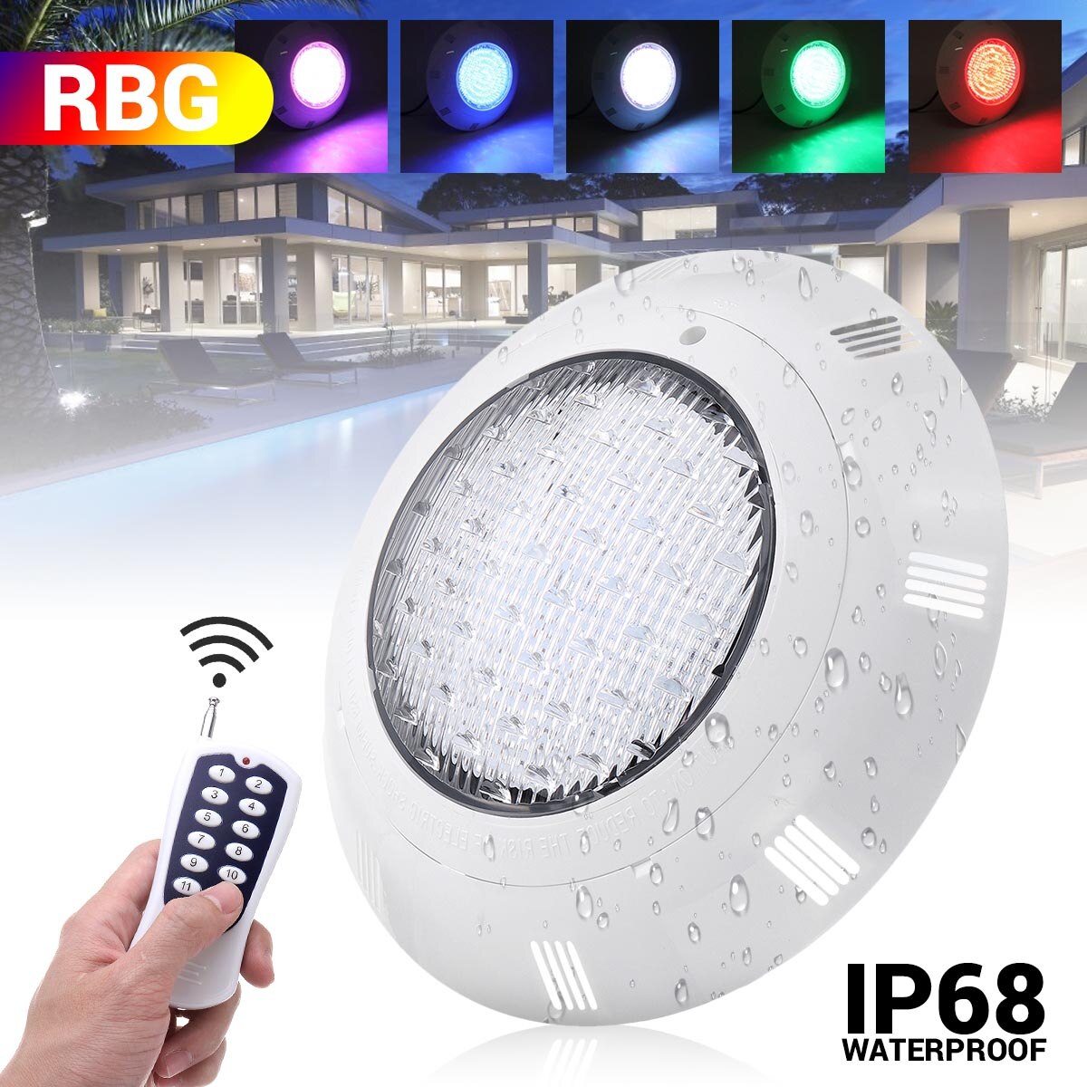 35w rgb led svømmebassin lys 360 led ip68 vandtæt... – Grandado