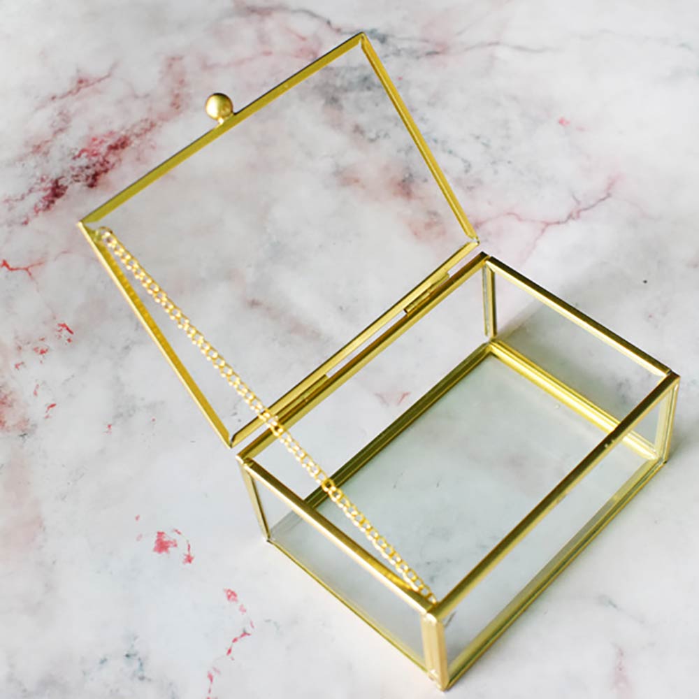 Large Jewelry Box Organizer Women Glass Rectangle ... – Vicedeal