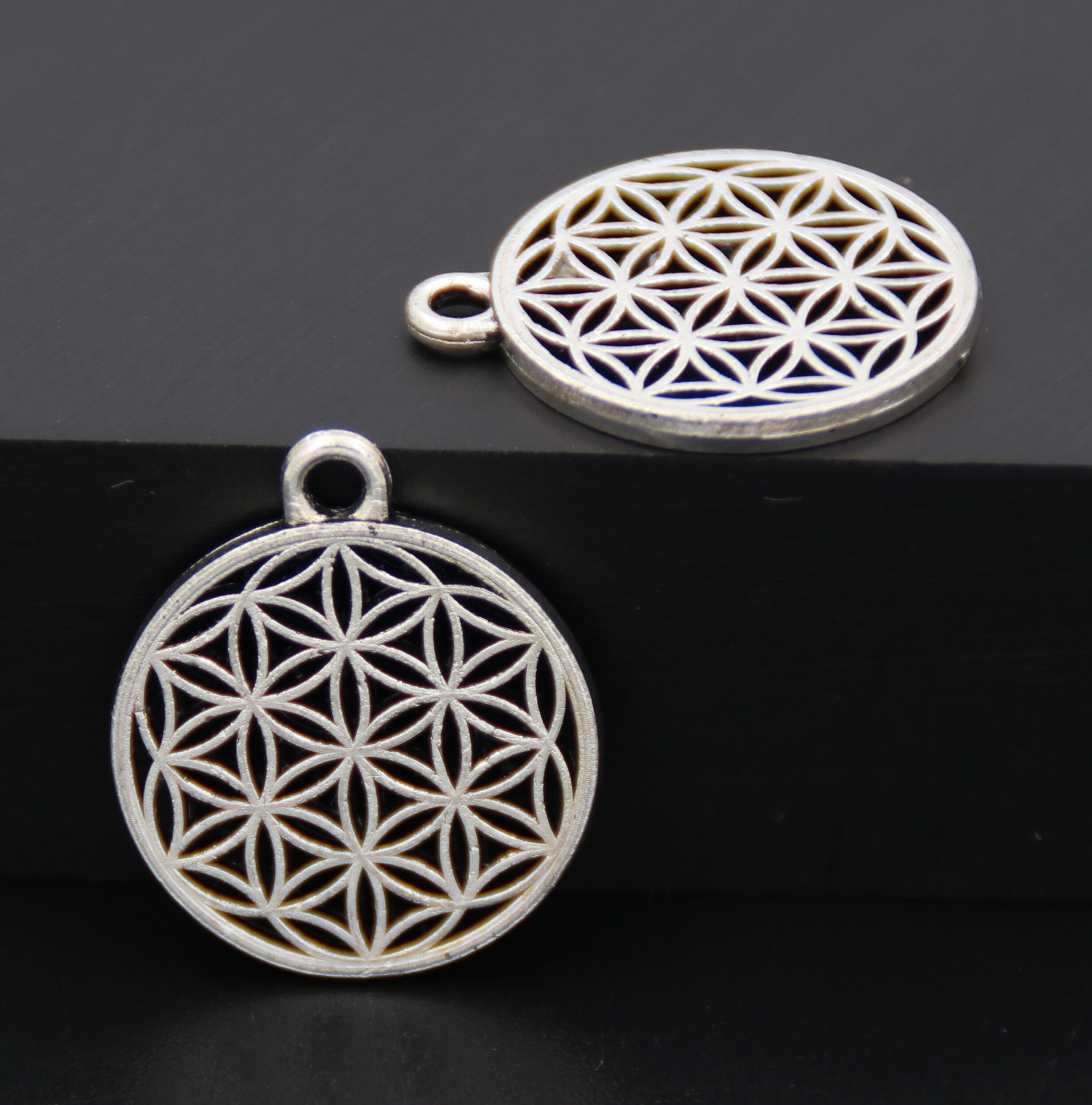 5pcs Silver Color Flower of life Circle Shaped See... – Vicedeal