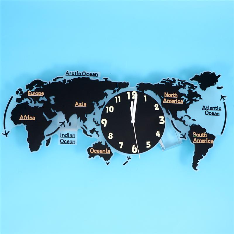 1pc Luminous World Map Wall Clock Acrylic Silent W... – Grandado