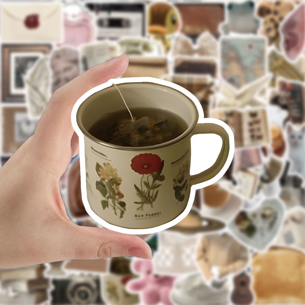 10/30/60pcs Ins Cute Vintage Stickers Aesthetic Ca... – Grandado