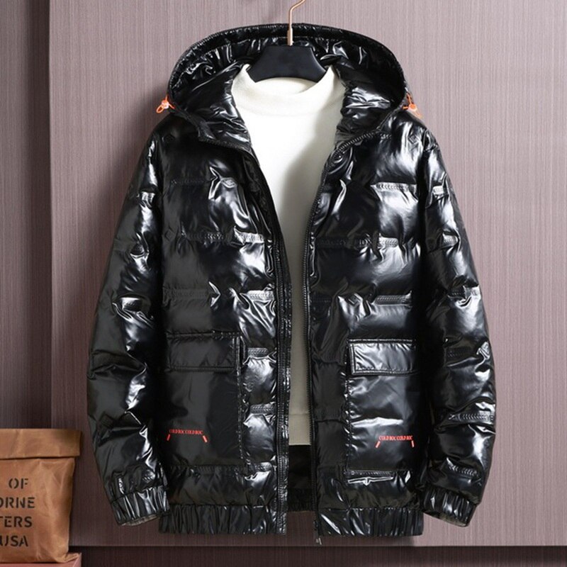 Mannen Winter Extra Grote Gewatteerde Jas Shiny Bi... – Grandado