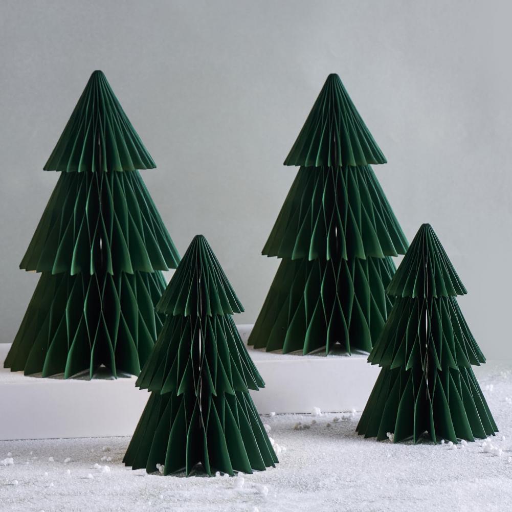3D Green Paper Christmas Tree Tabletop Decor Mini ... – Vicedeal