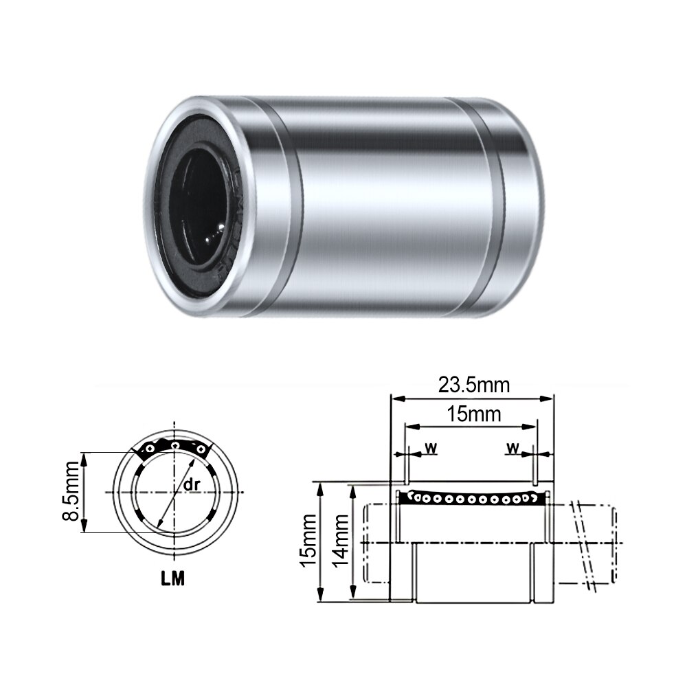 12 kpl/erä lm8uu lineaarilaakeri 8mm lineaariharj... – Grandado