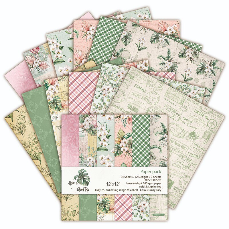24 Vel 12 "X12" Bloemen Blad Craft Papie... – Vicedeal