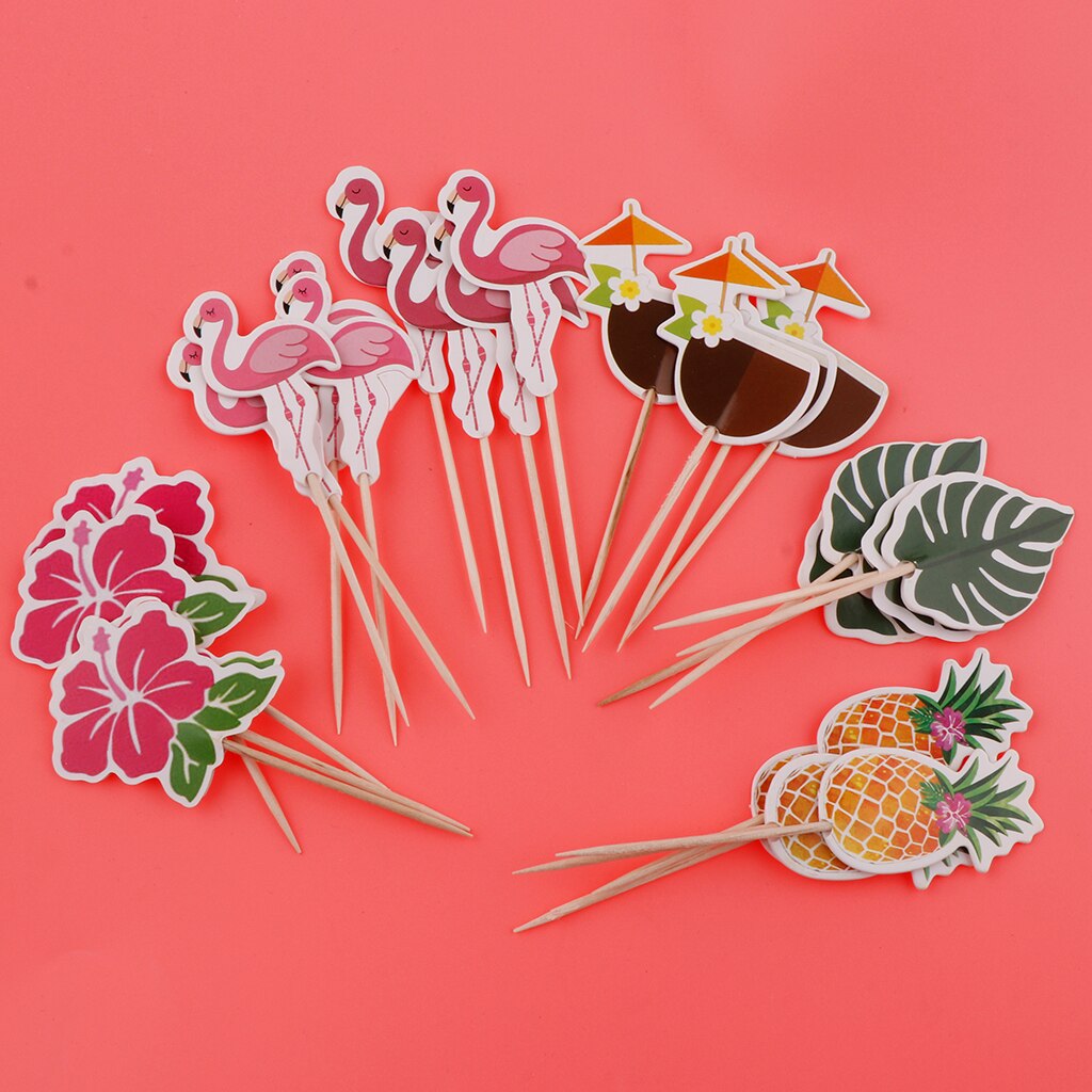 24Pieces Hawaiian Cupcake Toppers Wedding Decorati... – Grandado