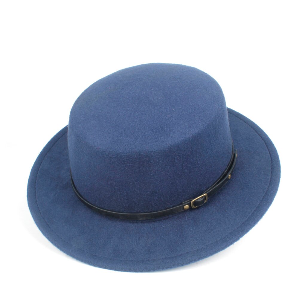 Men Women Flat Top Hat Winter Casual Hat Wool Tril... – Vicedeal