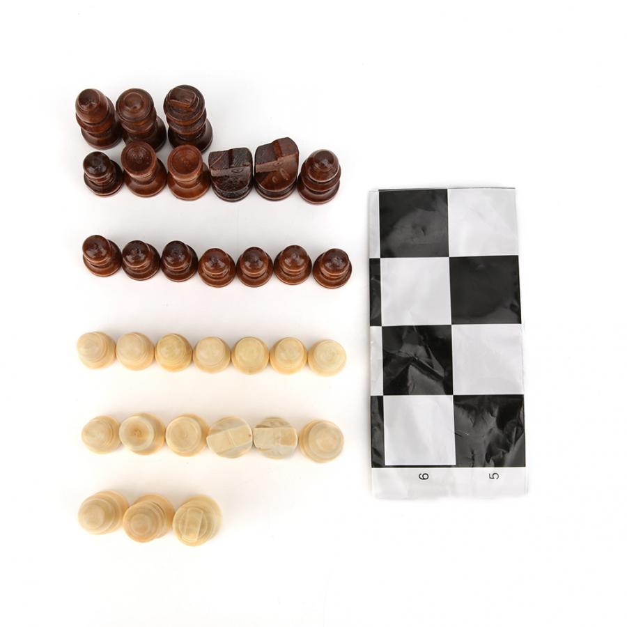 32 Stuks Schaken Opvouwbare Houten Schaakbord Set Reizen Games Schaken ...