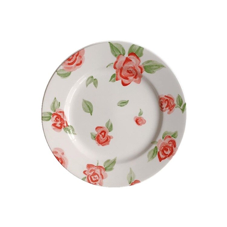 Ins Style Vintage Rose Plate Home Cake Dessert Dis... – Grandado