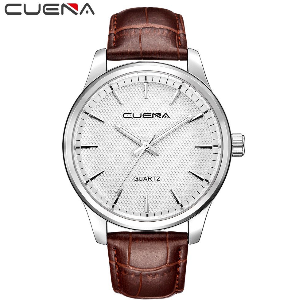 relogio CUENA masculino Men Leather Alloy Analog Q... – Grandado