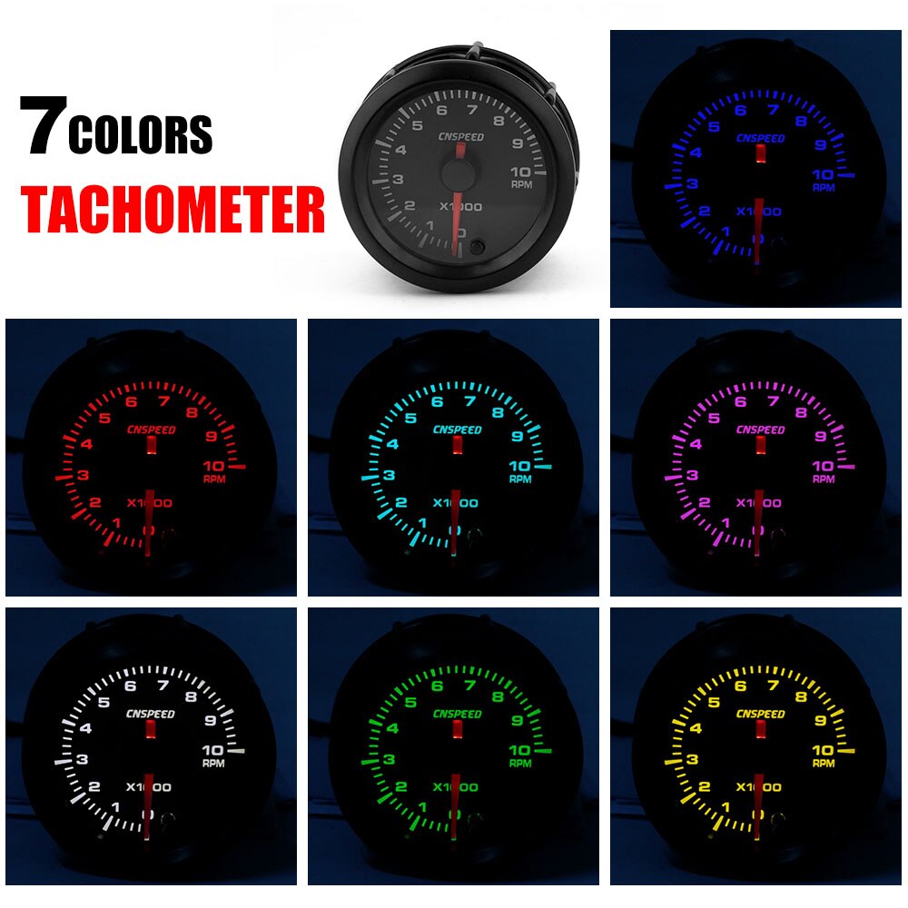 CNSPEED Auto Parts 2"52mm Automatic Tachometer 7 C... – Vicedeal