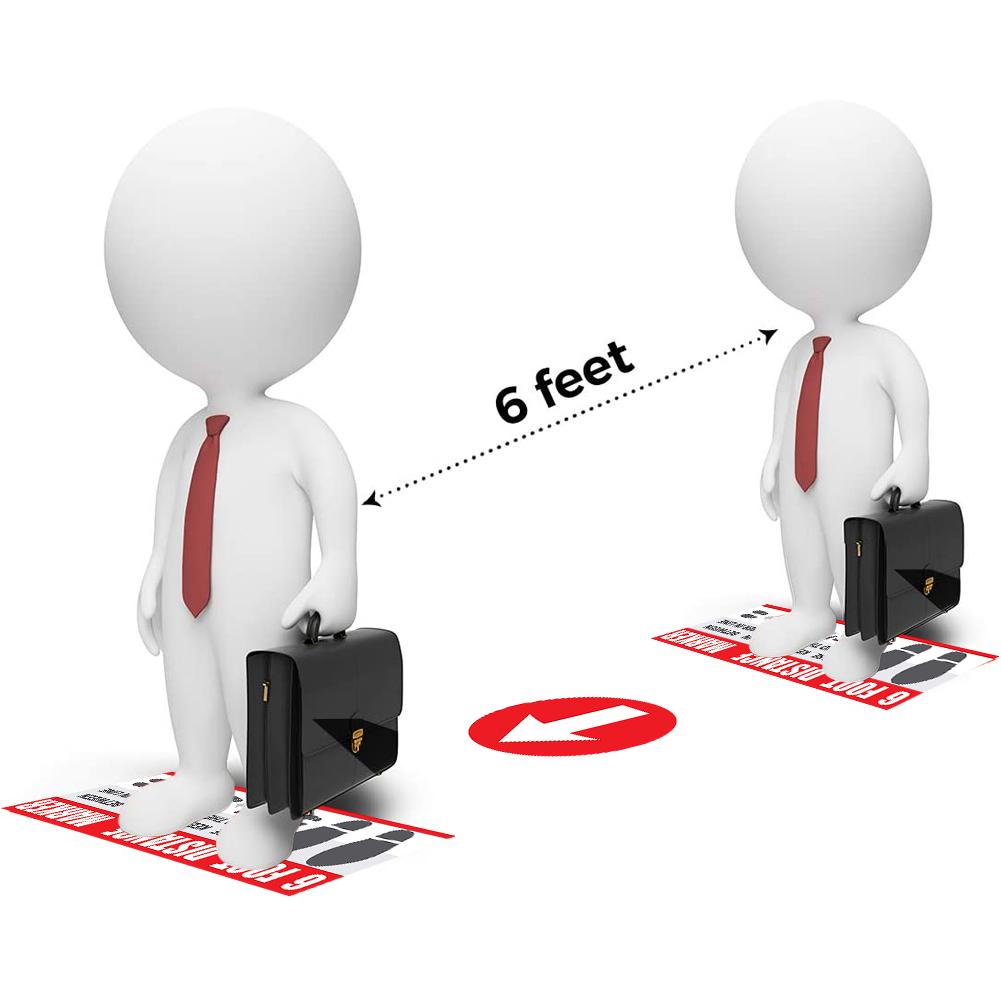 Social Distance Floor Sign Stand Here Keep Sticker... – Grandado