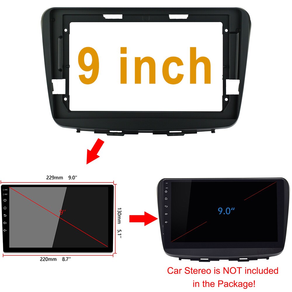 Car Fascia For SUZUKI Baleno Double Din 9 Inch Pla... – Grandado