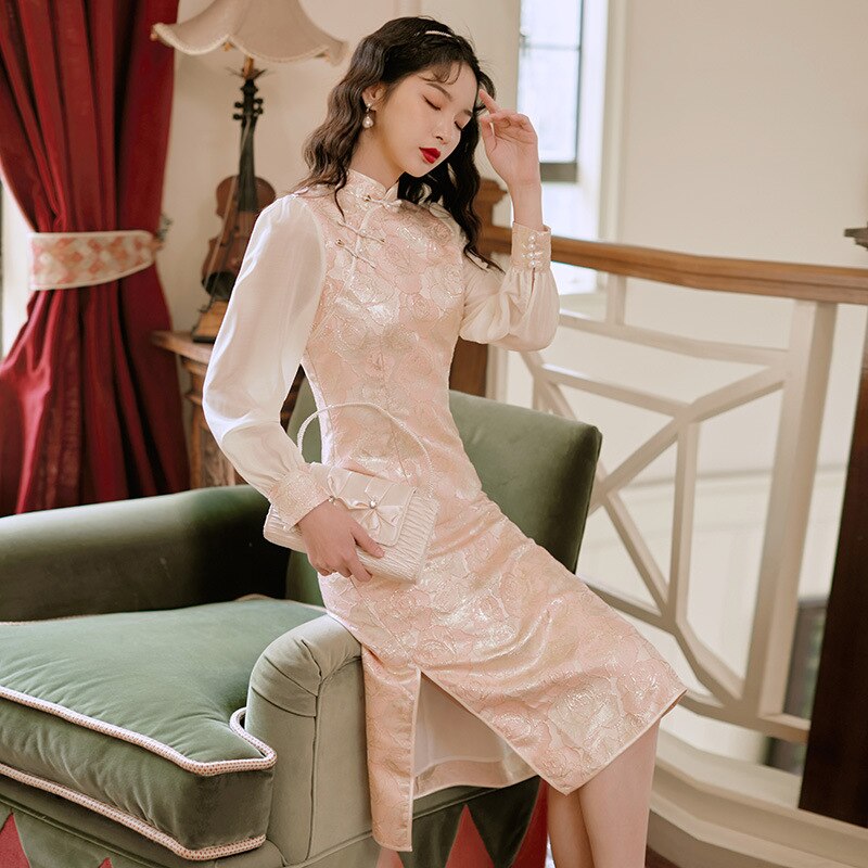 Spring and Summer French Cheongsam Retro Hong Kong... – Grandado