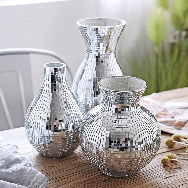 European Glass Vase Silver Modern Flower Vases Hom... – Grandado