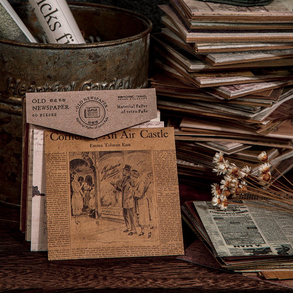 60 Sheets Old Book Pages Material Paper Junk Journ... – Grandado