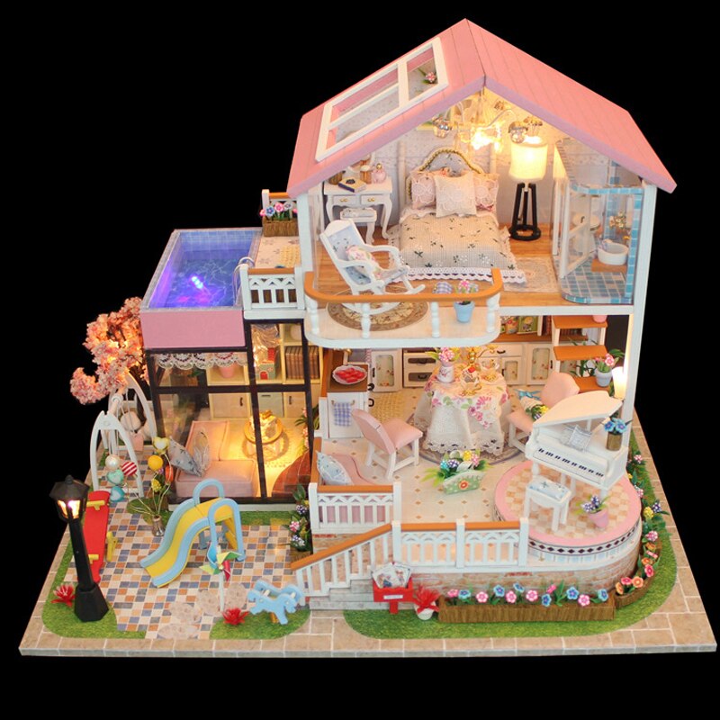 DIY Doll House Assembly Building Model Toy Houses ... – Vicedeal