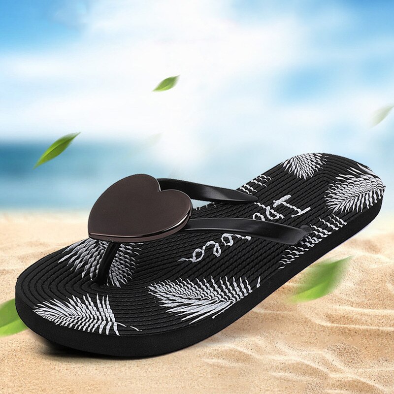 Love Clip Toe Slippers Female Flip Flop Flat Outdo... – Grandado