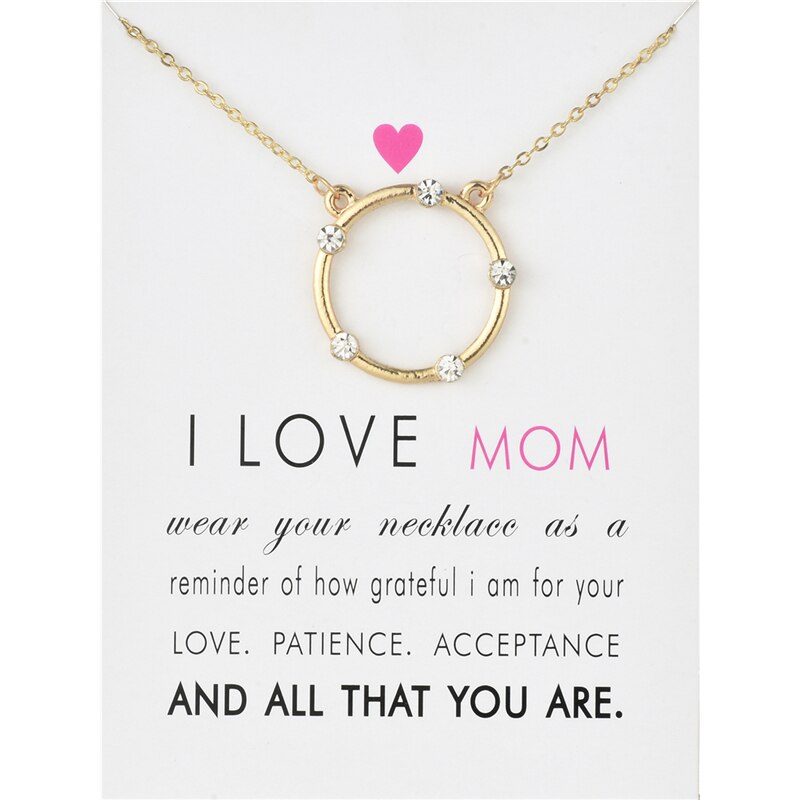 Jewelry I Love Mom Halo Charm Pendant Necklace For... – Grandado