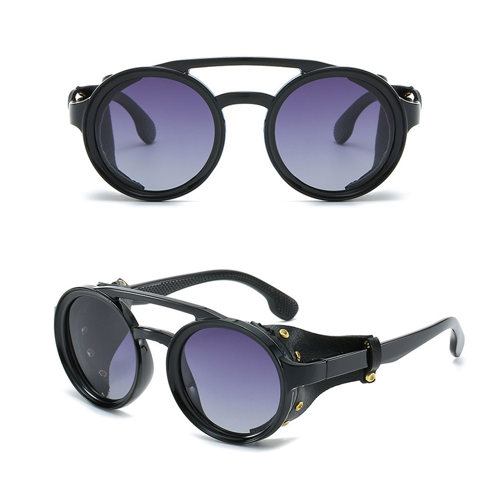 Retro Vintage Round Polarized Punk Steampunk Sungl... – Grandado