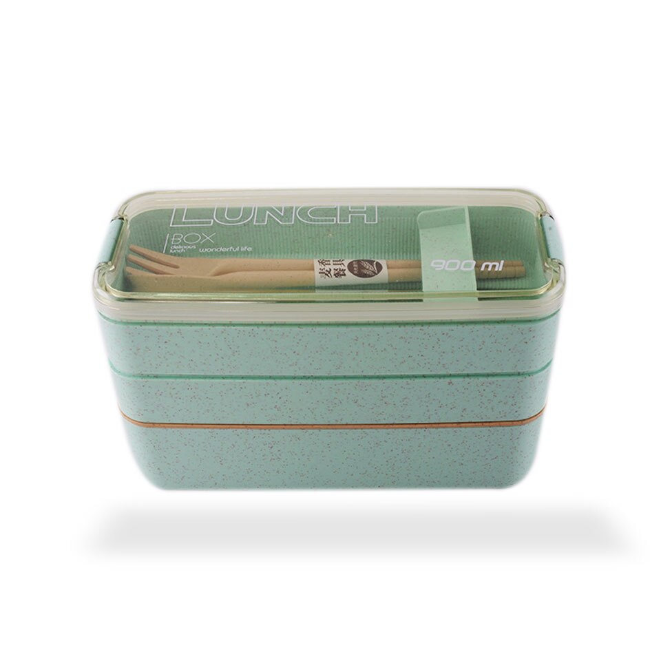 900ml 3 Layers Lunch Box Eco-Friendly Wheat Straw ... – Grandado
