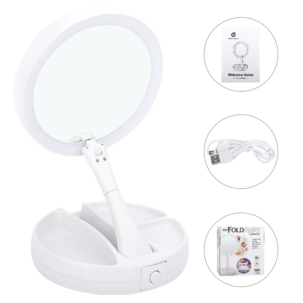 Foldable USB Charging or Battery Led Mirror Makeup... – Grandado