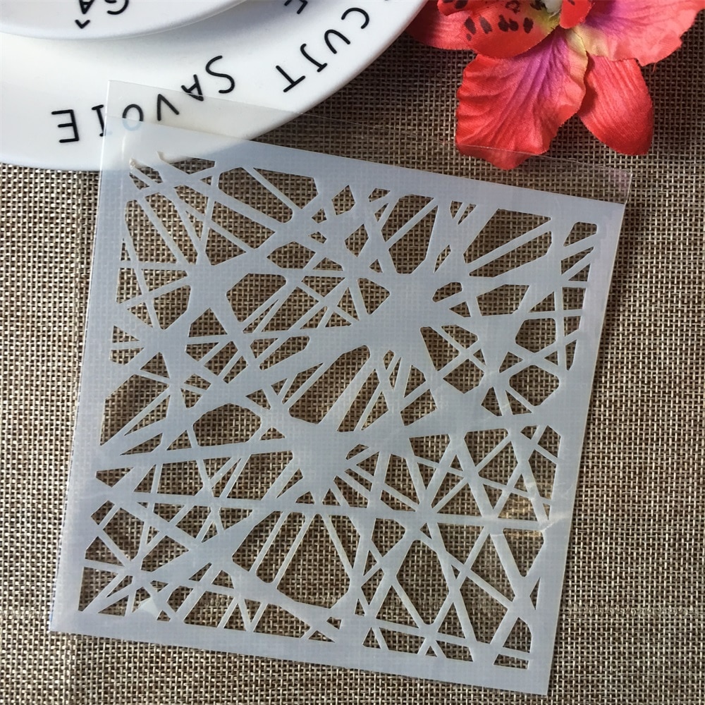 5" Geometry Radial Line DIY Layering Stencils Wall... – Grandado