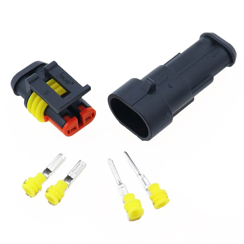5 Sets Kit 2 Pin Way Waterdichte Elektrische Draad... – Vicedeal