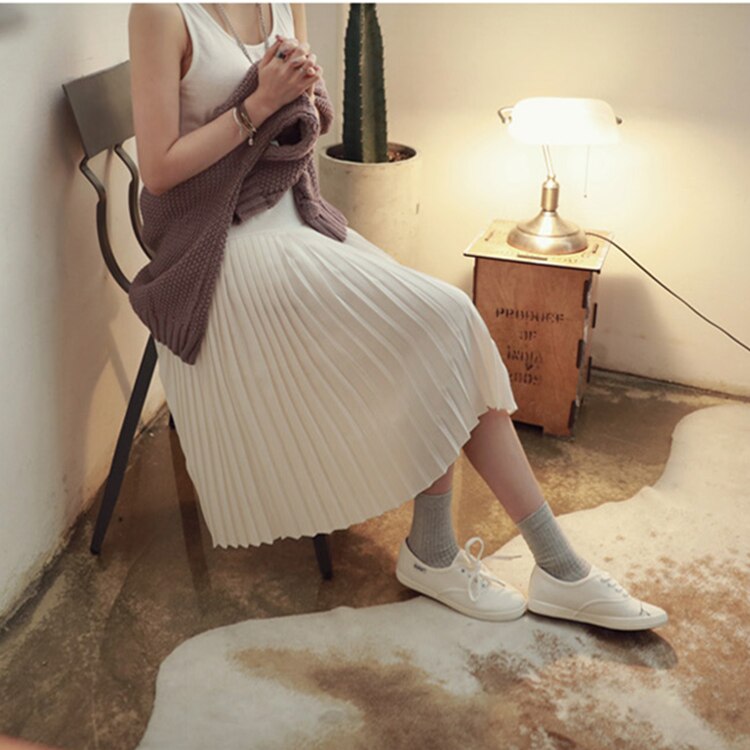 Sleeveless Women's Over The Knee Basic Slips Pleat... – Grandado