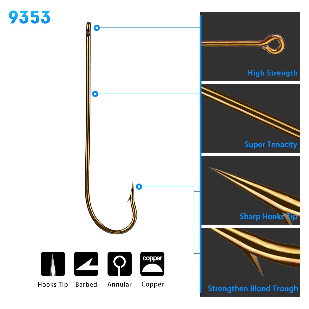 50PCS/lot Long Shank Fish Hook BRAND fishing hooks – Grandado