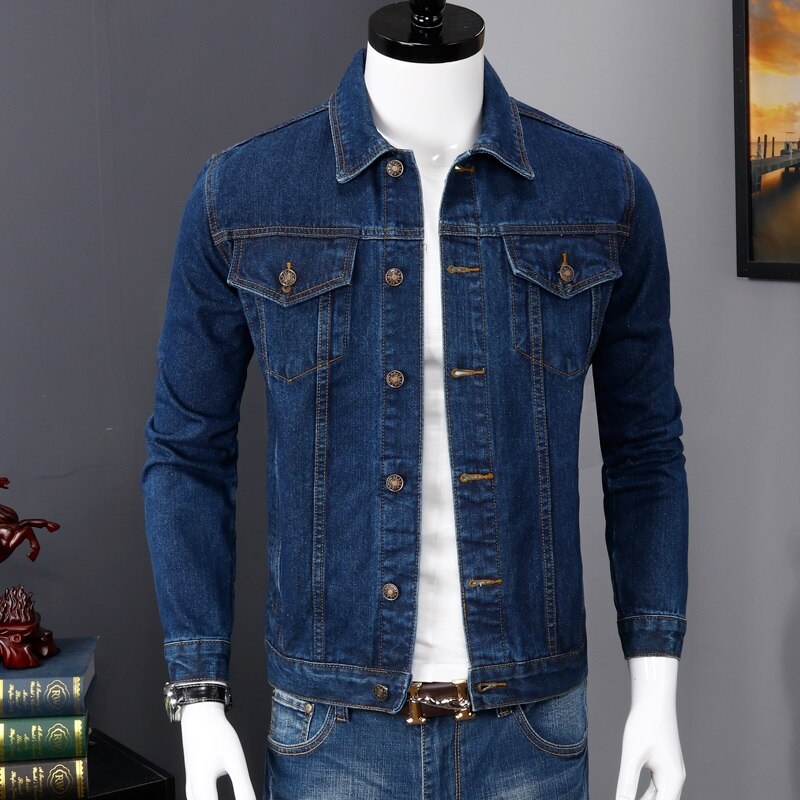 Blue Denim Coat Men Casual Slim Fit Jacket – Vicedeal