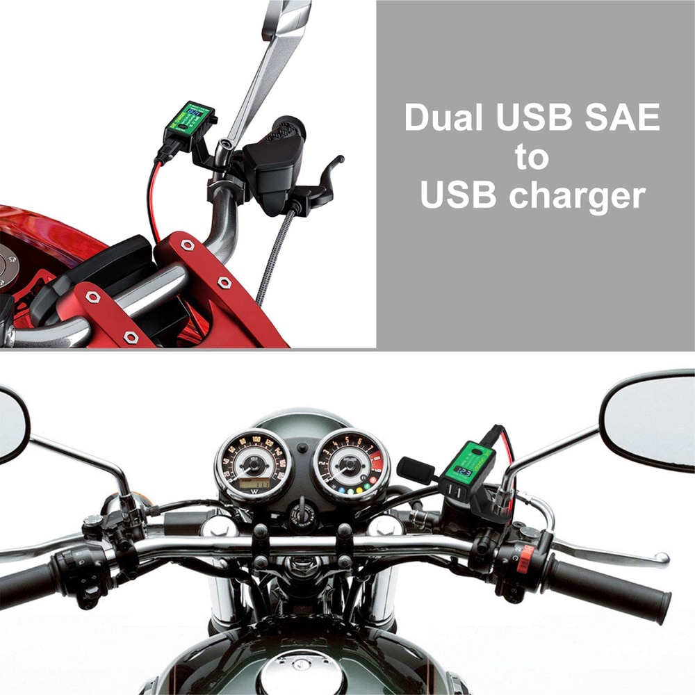 LYKAS USB Charger Motorcycle USB Type C Cable 4.8A... – Grandado