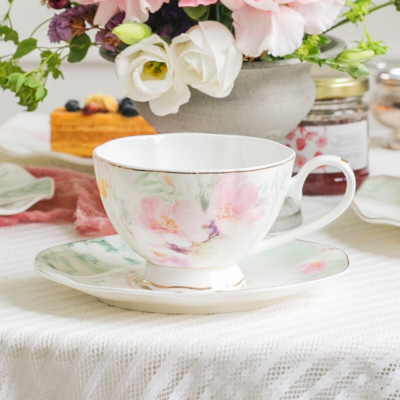 Bone China Coffee Cup and Saucers Luxury European ... – Vicedeal