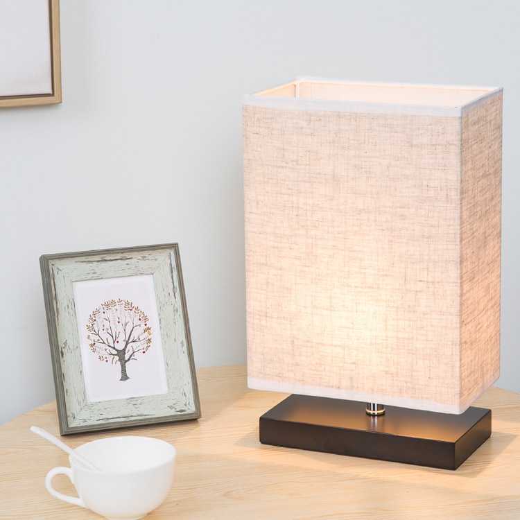 Modern Simple Rectangular Table Lamp Wooden Base B... – Grandado