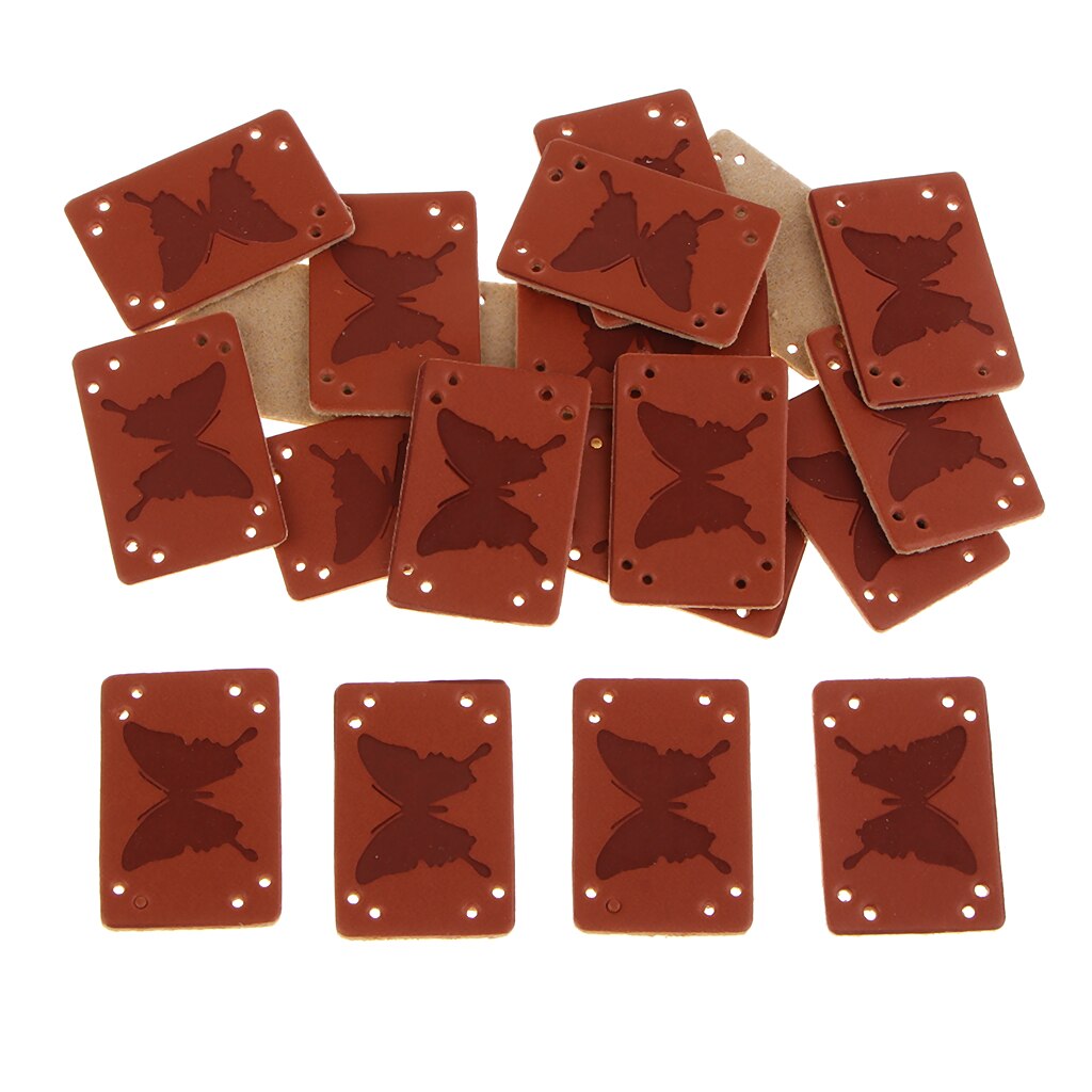 20 st pu läder etikett handgjord tag etikett utsmy... – Grandado