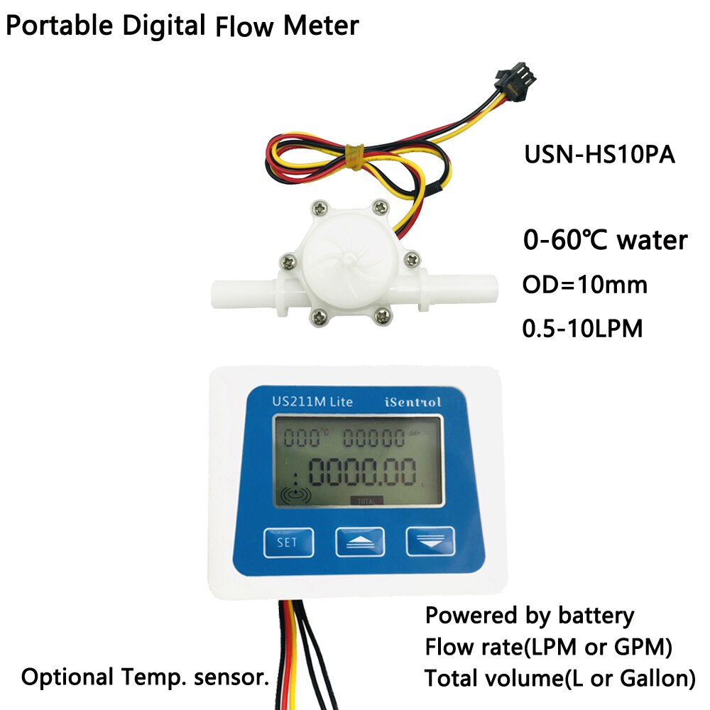 US211M Lite USN-HS10PAL Digital Flow Meter 5V Flow... – Vicedeal