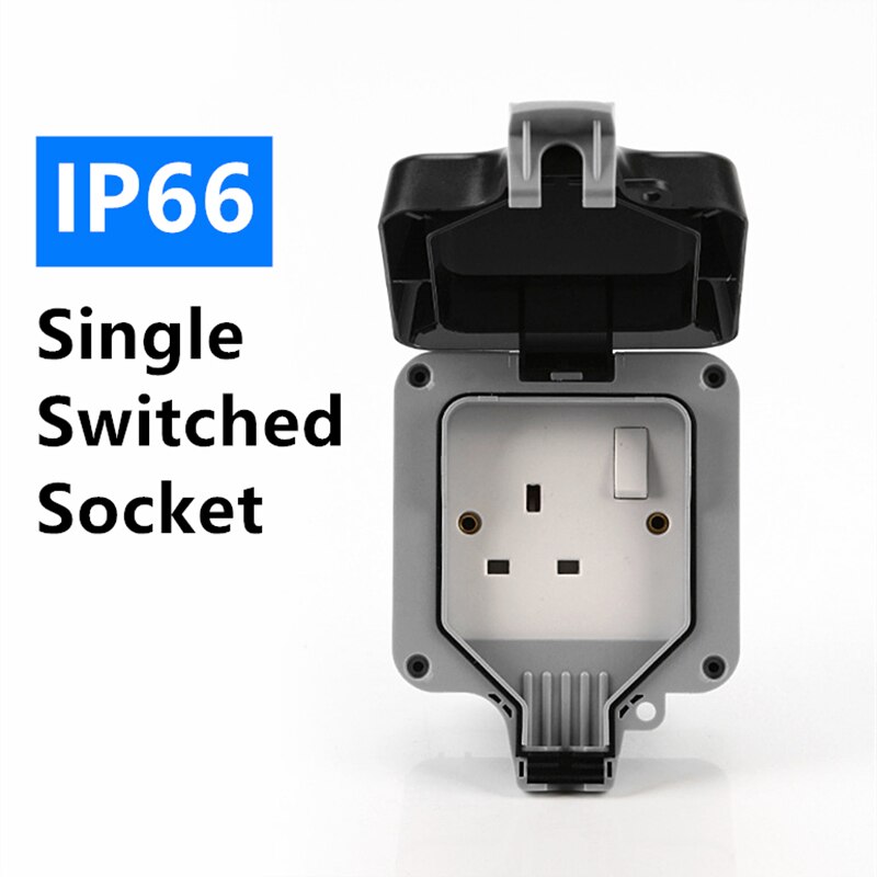 IMPACT RESISTANT 13A UK ABS Single Socket Switched... – Grandado